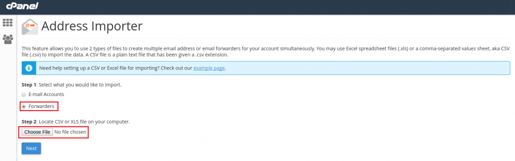 Importing Email Forwarders Using A Csv Or Excel File In Cpanel