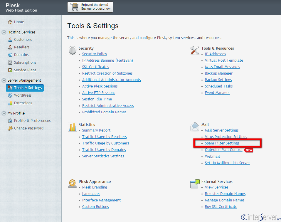 Spam Filter Settings In Plesk - WebHostingPeople Knowledge Base