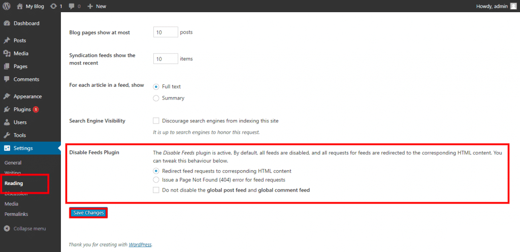 How To Disable RSS Feeds In WordPress? - WebHostingPeople Knowledge Base